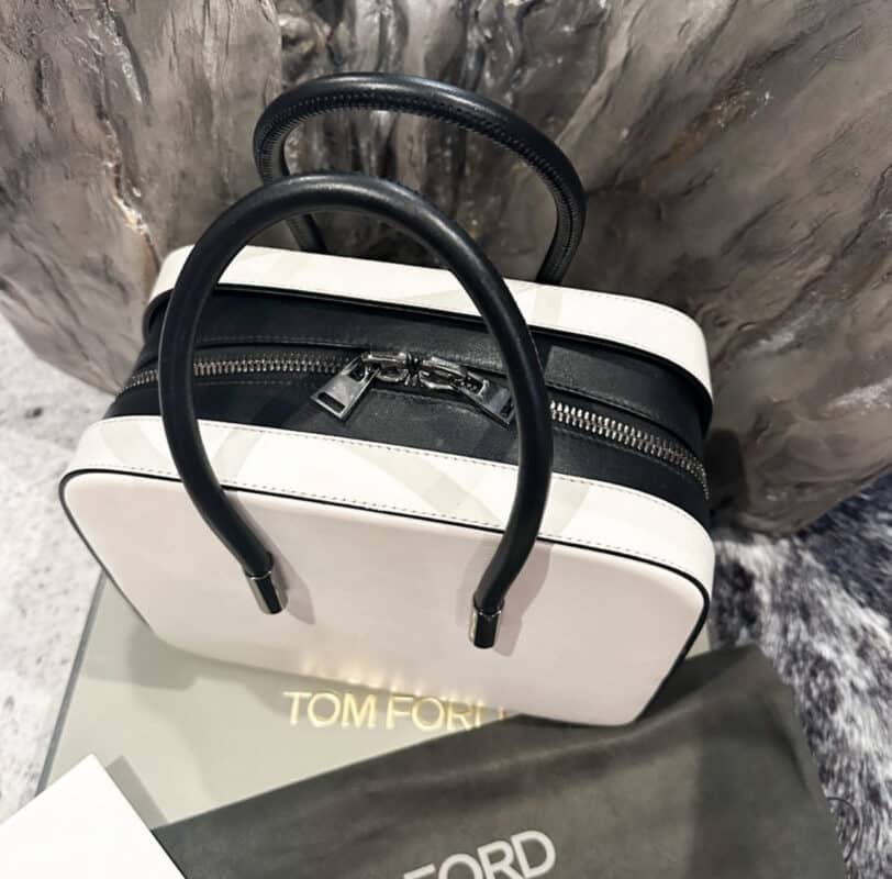 Tom Ford Two-Toned Black & Ivory Ava Small Box - Designer Bag Exchange